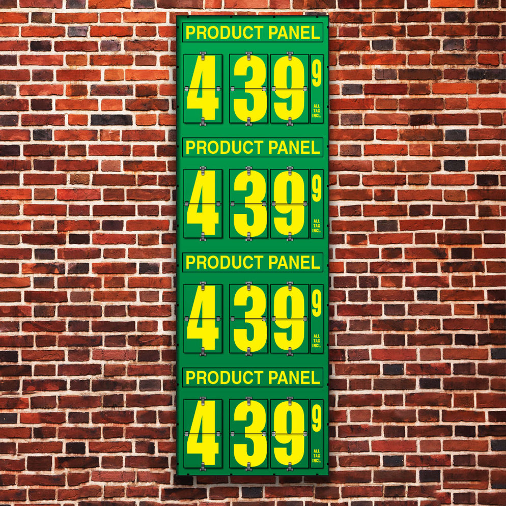 10" Flip Numbers, Four-Product, Pole or Wall Mount — UnitedSign