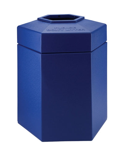 45 Gallon Hex Container- Blue High Density Polyethylene — UnitedSign
