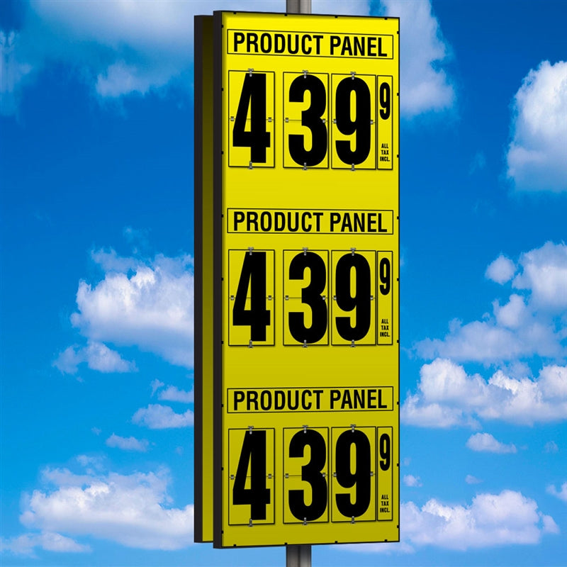 16" Flip Numbers- Three-Product, Double-Sided Pole Mount — UnitedSign