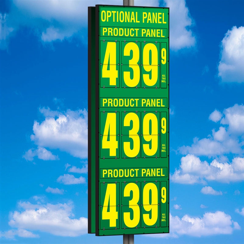 20" Flip Numbers- Three-Product, Double-Sided Pole Mount w/ Optional P ...