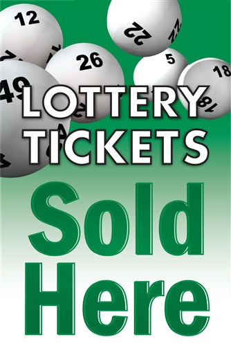 Lottery Tickets Sold Here- 24" x 36" Aluminum Pole sign — UnitedSign