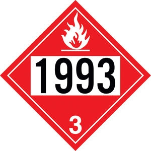 Styrene Truck Placard- "1993" Combustible Liquid — UnitedSign
