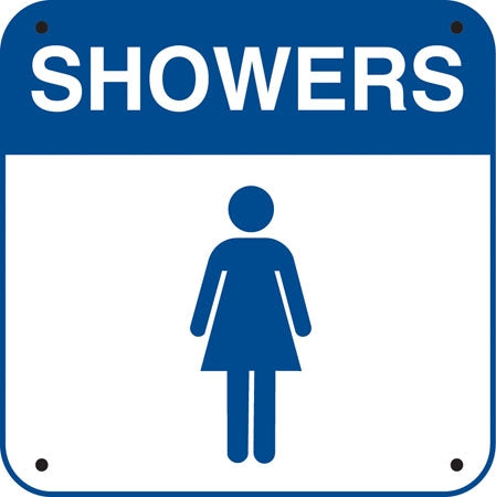 Aluminum Sign- "Showers" Women Symbol — UnitedSign