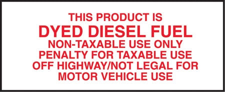 This Product Is Dyed Diesel Fuel- 5"w x 2"h Decal — UnitedSign