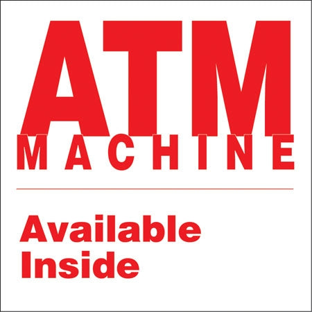 ATM Machine Available Inside- 6"w x 6"h Decal — UnitedSign