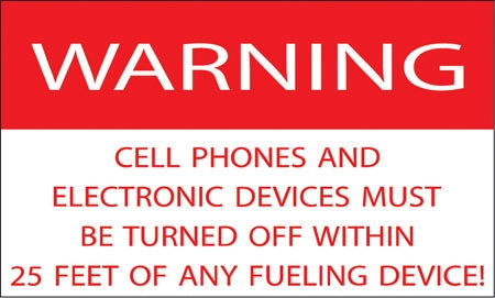 Warning Cell Phones- 5"w x 3"h Decal — UnitedSign