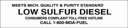 Low Sulfur Diesel- 9"w x 2"h Decal — UnitedSign