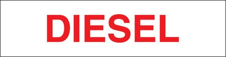Pump Decal- Red on White, "Diesel" — UnitedSign