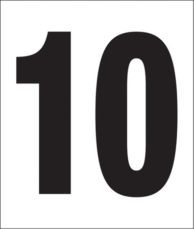Pump Decal- Black on White, "Number 10" — UnitedSign