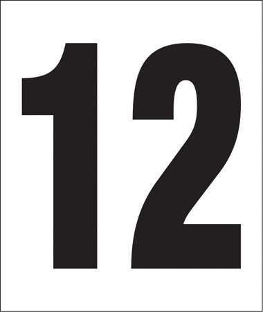 Pump Decal- Black on White, "Number 12" — UnitedSign