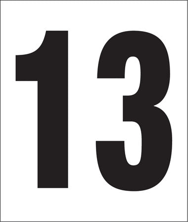 Pump Decal, Black on White, "Number 13" — UnitedSign