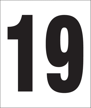 Pump Decal- Black on White, "Number 19" — UnitedSign