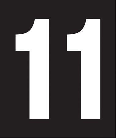 Pump Decal- White on Black, "Number 11" — UnitedSign