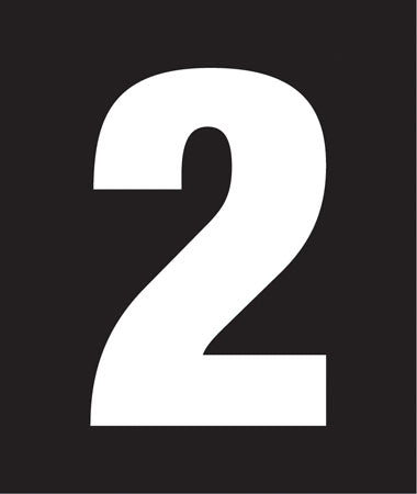 Pump Decal- White on Black, "Number 2" — UnitedSign