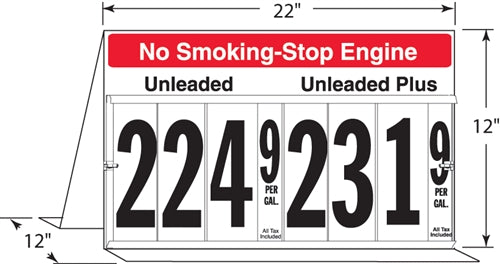 Double-Product Aluminum Pump Topper Price Sign — UnitedSign