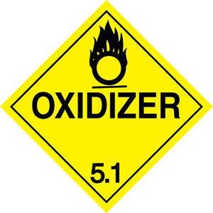 10.75" Square Truck Placard- Oxidizer Class 5.1